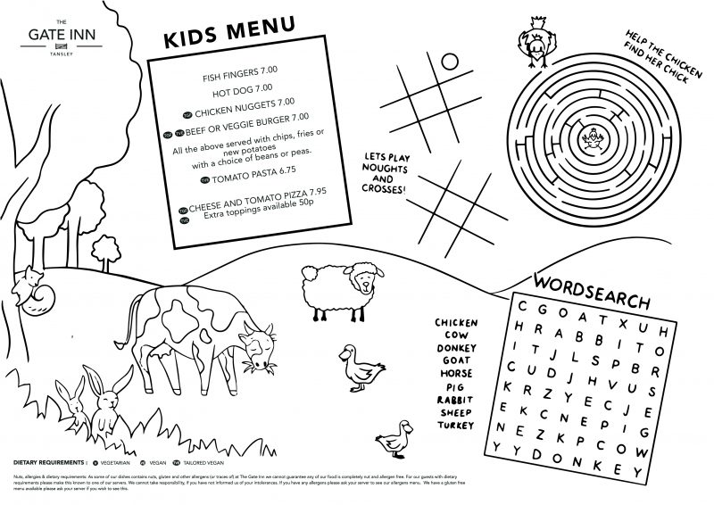 MENUS - The Gate Inn Tansley